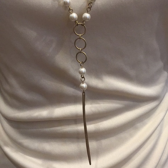 Bella Canvas | Jewelry | Nwt Canvas Gold Pearl Necklace | Poshmark